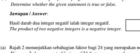 Solved Determine Whether The Given Statement Is True Or False Jawapan
