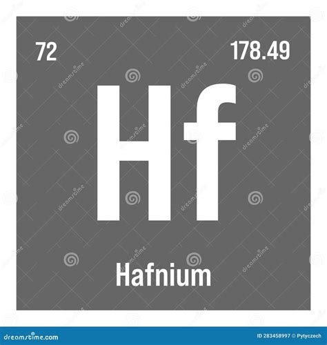 Hafnium Hf Periodic Table Element Stock Vector Illustration Of Chemistry Vector 283458997