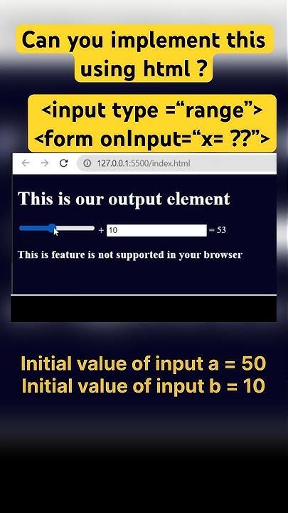 Amazing Html Forms Output With Range And Number Based Input Html