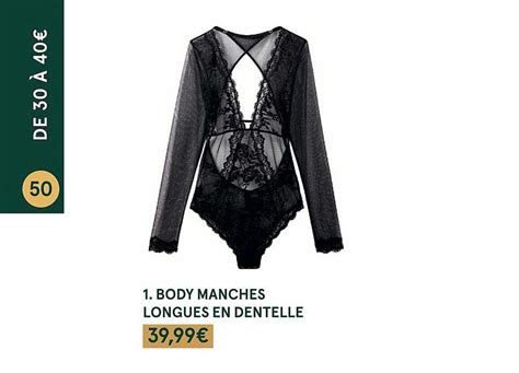 Promo Body Manches Longues En Dentelle Chez Monoprix Icataloguefr