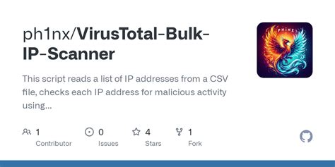 Github Ph1nxvirustotal Bulk Ip Scanner This Script Reads A List Of Ip Addresses From A Csv