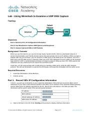 Lab Using Wireshark To Examine A UDP DNS Capture Docx Lab Using Wireshark To