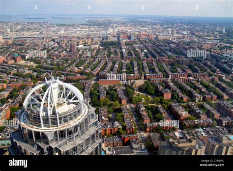 Boston Massachusetts Prudential Center Skywalk Observatory Aerial Stock