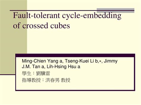 PPT Fault Tolerant Cycle Embedding Of Crossed Cubes PowerPoint Presentation ID