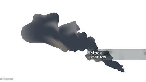 흰색 배경에 격리 된 연기의 추상적 인 사실적 벡터 그림입니다 도시 개념의 스모그 공기 질의 문제 오염 환경 보호 기후 변화