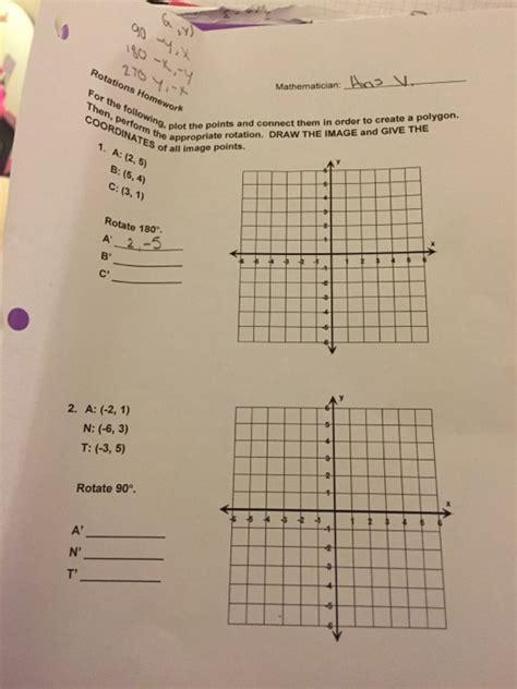Solved For The Following Plot The Points And Connect Them