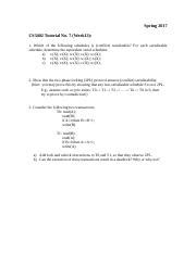 Tutorial No 7 Week13 2017a Spring 2017 CS3402 Tutorial No 7 Week13
