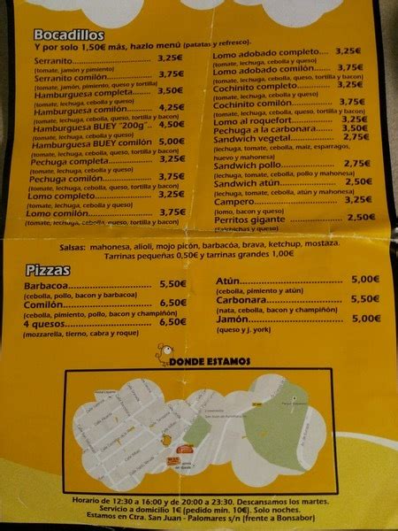 Carta De Comilón Mairena Del Aljarafe Carretera De San Juan A