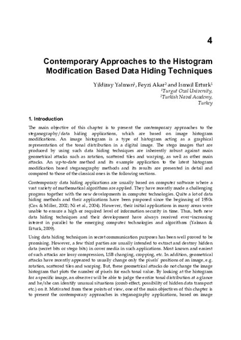 pdf contemporary approaches to the histogram modification based data