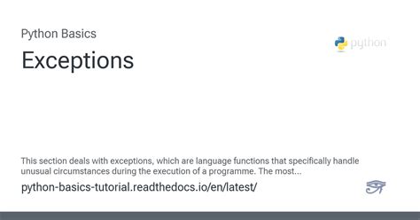 exceptions python basics 25 1 0