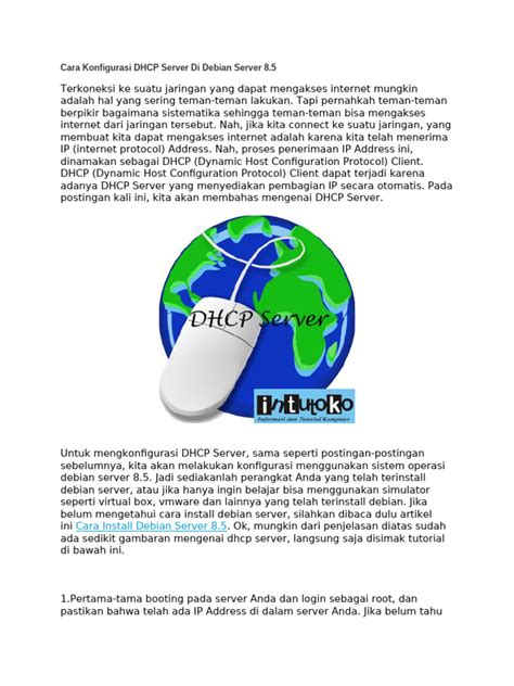 Cara Konfigurasi Dhcp Server Di Debian Server 8 Pdf