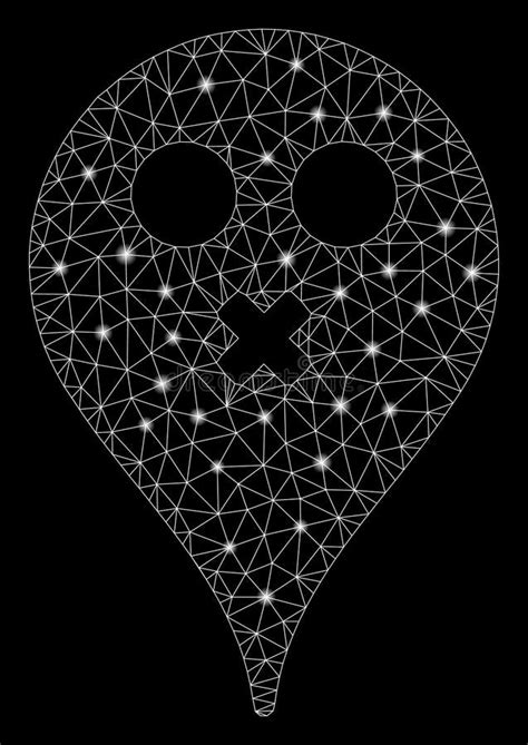 Glossy Mesh Network Silence Smiley Map Marker With Flash Spots Stock Vector Illustration Of
