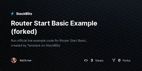 Router Start Basic Example Forked Stackblitz