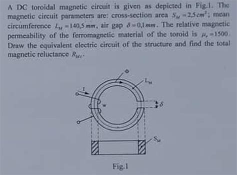 Answered A Dc Toroidal Magnetic Circuit Is Given Bartleby