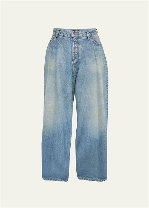 Balenciaga Mens Baggy High Rise Jeans Bergdorf Goodman