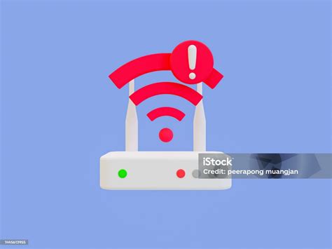 3d Minimal Network Disconnected No Internet Connection Modem Problem Icon Router With A