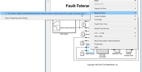 View Requirements Toolbox Links Associated With Model Elements Matlab