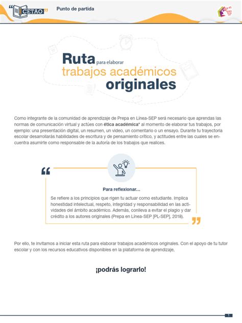 01s 07 Cetao Pp Ruta Para Elaborar Trabajos Académicos Originales Pdf