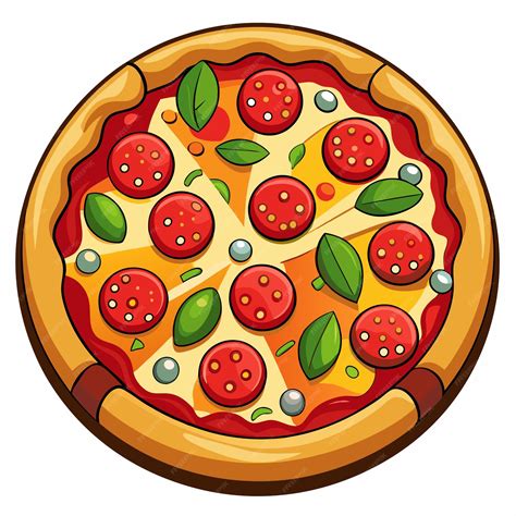 Pizza Clipart Cartoon Illustration Drawing Premium Ai Generated Vector