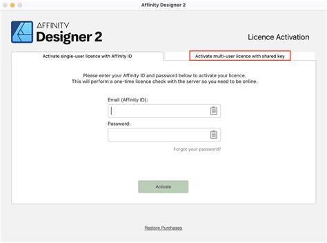 Where Is The Activation Tab（multi User Licence） Desktop Questions Macos And Windows