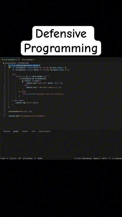 Defensive Programming Using Javascript Coding Programming Javascript Computerscience Youtube