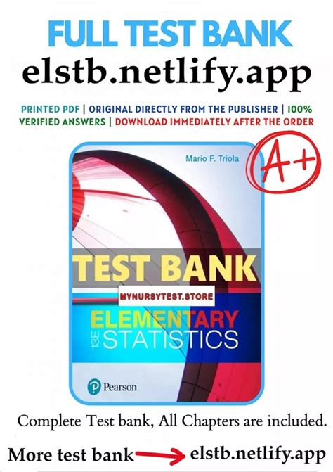 Test Bank For Elementary Statistics Using Excel 7th Edition By Mario