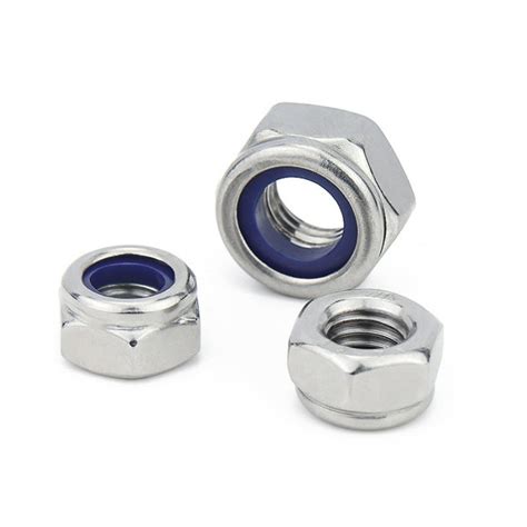 Din985 A2 Stainless Steel Hex Nylock Nut Metric Sizes A2 70 Ss304 Nylon