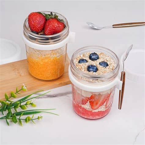 Winter Shore Overnight Oats Gläser mit Deckel Löffel 2er Pack