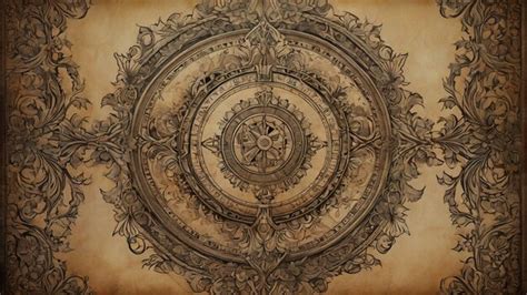 Premium Photo The Bygone Era Intricate Patterns Onto Aged Parchment