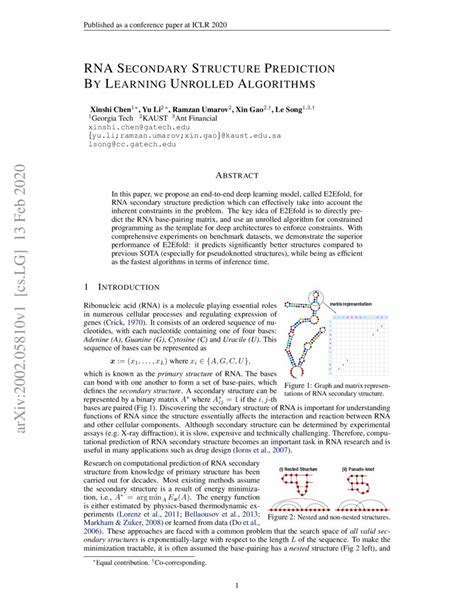 Rna Secondary Structure Prediction By Learning Unrolled Algorithms Deepai