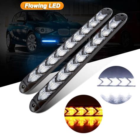 Arrow LED Sequential Flasher Turn Signal Light DRL Amber White