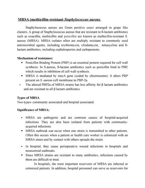 Mrsa Its For Medical Students Mrsa Methicillin Resistant
