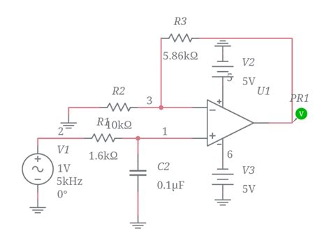 Active Low Pass Filter Multisim Live