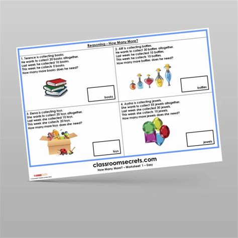 Ks1 How Many More Reasoning Test Practice Resource Classroom Secrets