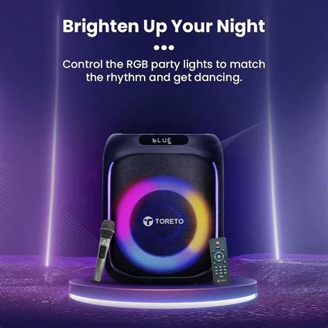 Toreto Party Box 60w Wireless Portable Party Speaker With Bluetooth 9