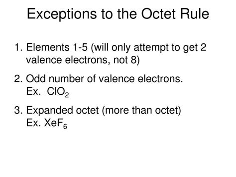 PPT Exceptions To The Octet Rule PowerPoint Presentation Free Download ID