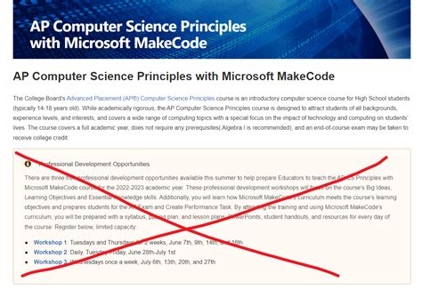 Remove Professional Development From Ap Csp Page · Issue 9098