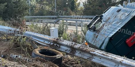 Λάρισα Επιχείρηση απομάκρυνσης του βυτιοφόρου που ανατράπηκε Κλειστή