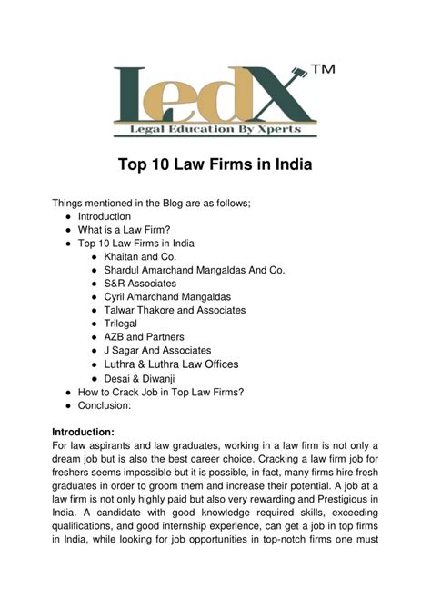 Ppt Top 10 Law Firms In India Powerpoint Presentation Free Download