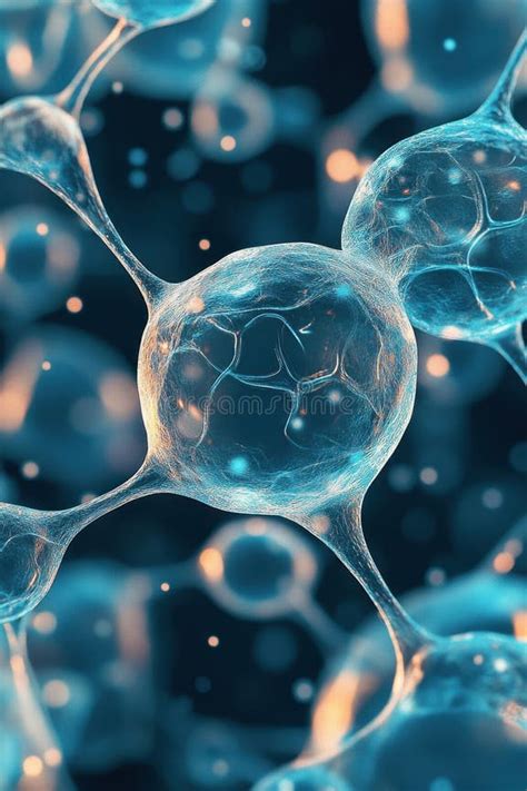 Connected Abstract Network Nodes Linking Concept Blue Color Glow