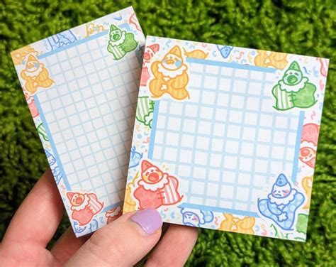 Silly Clown Adhesive Notes Etsy