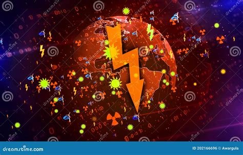 Energy And Global Decarbonization On Digital Globe Background Stock Illustration Illustration