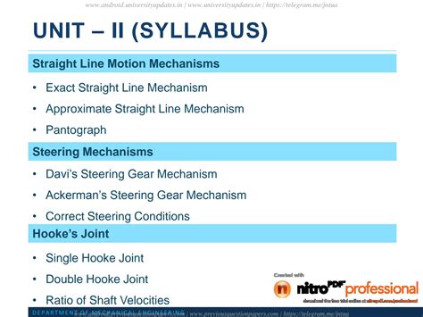 Solution Jntua Kinematics Of Machinery Ppt Notes R Studypool