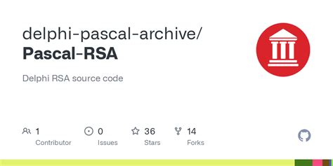 GitHub Delphi Pascal Archive Pascal RSA Delphi RSA Source Code