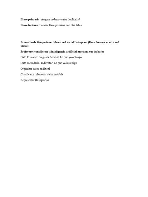 Llave Primaria Y Foránea Pdf