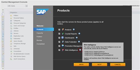 Sap Bo Bi 42 Sp5 Cmc System Configuration Wizard Dwbi Castle