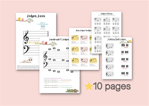 Intro To Ledger Lines Worksheets Etsy