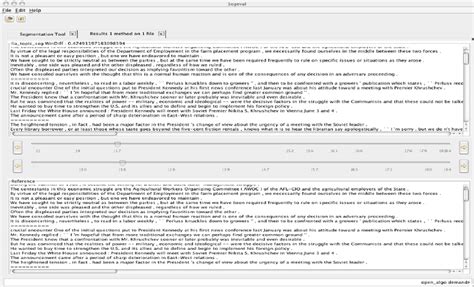 Segeval Comparison Between An Automatic Segmentation With