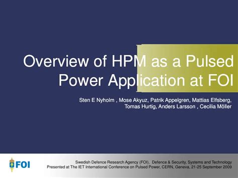 PPT Overview Of HPM As A Pulsed Overview Of HPM As A Pulsed Power PowerPoint Presentation