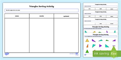 Sorting Triangles Activity Resource Pack Teacher Made